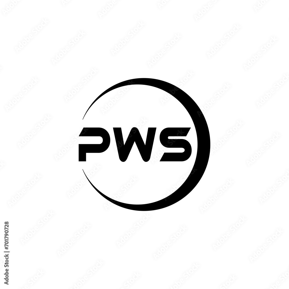 PWS letter logo design with white background in illustrator, cube logo ...