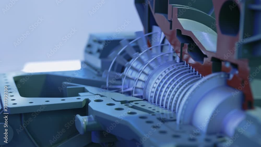 recision Engineered Turbine Components. Close-up view of meticulously ...