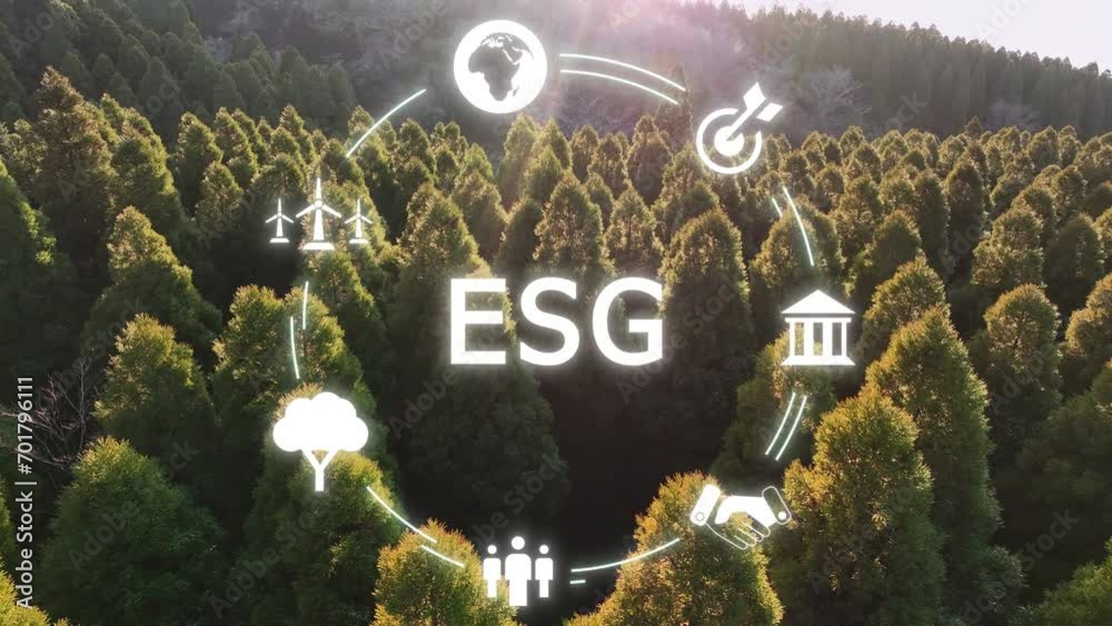 ESG Save the earth planet unity net zero waste CO2 emission. Forest ...