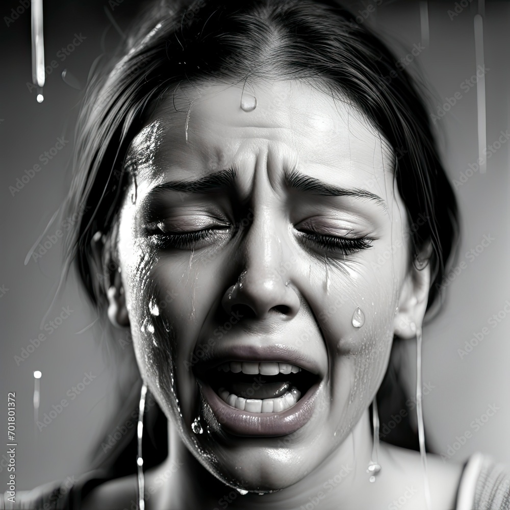 Portrait of Sad Crying Woman being Harrased and Bullied by Her Partner. Couple Arguing and ...