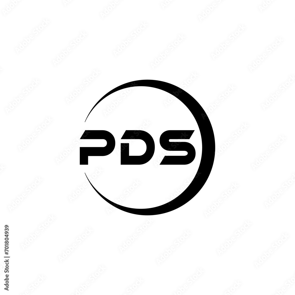 PDS letter logo design with white background in illustrator, cube logo ...
