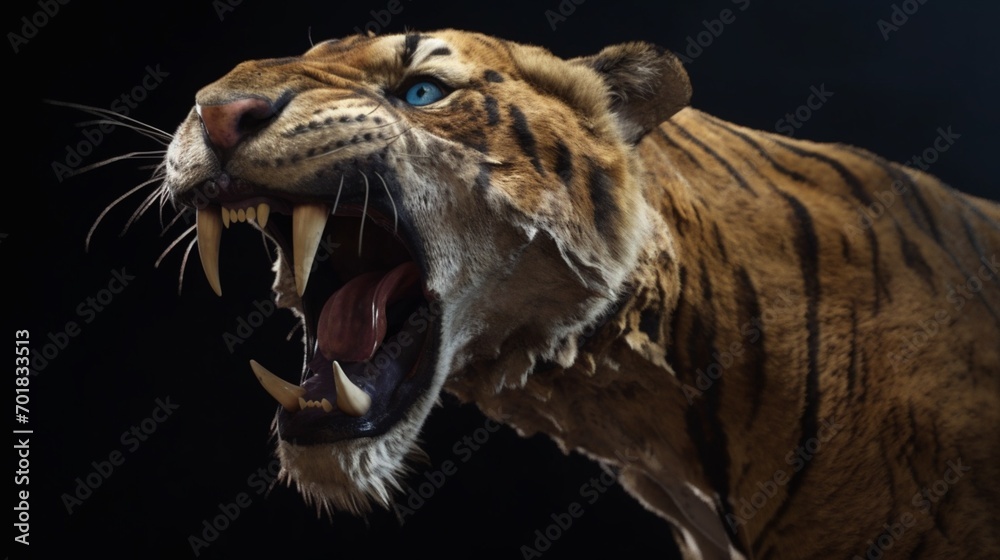 saber tooth tiger smilodon lived 42 million years ago.Generative AI ...