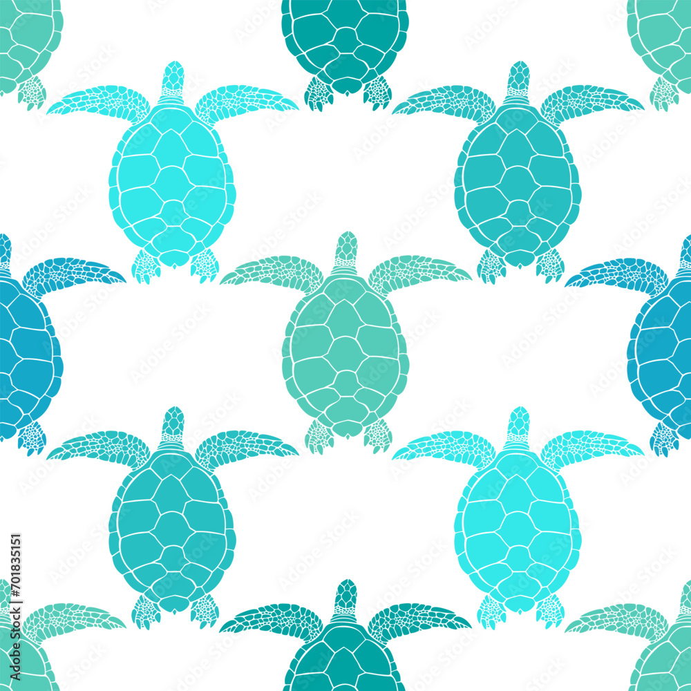 Turtles. Bright stylish seamless pattern on white. Vector illustration ...