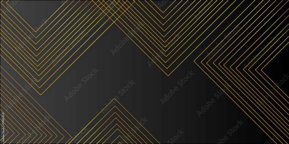 Vector Illustration of the pattern of golden lines on black background ...