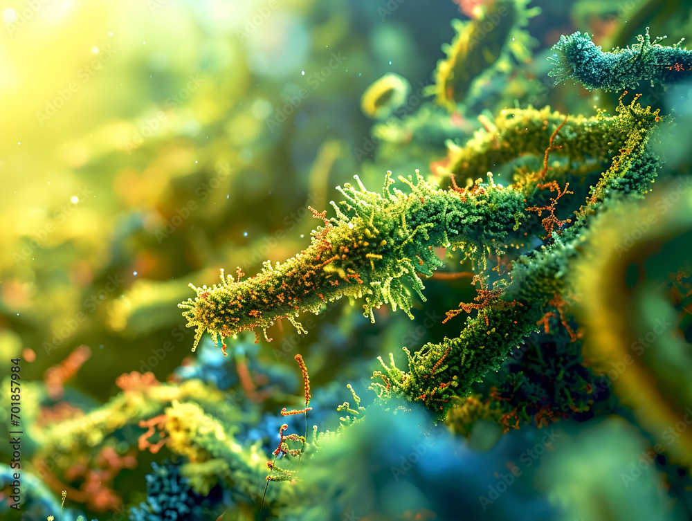 Escherichia coli, colony of bacteria 3D illustration. Microorganisms in ...