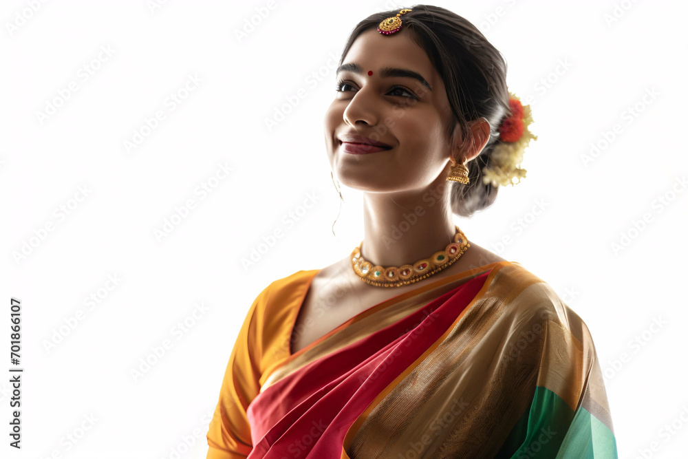 Woman, portrait of an Indian Woman, Elegant Indian Woman in Vibrant ...