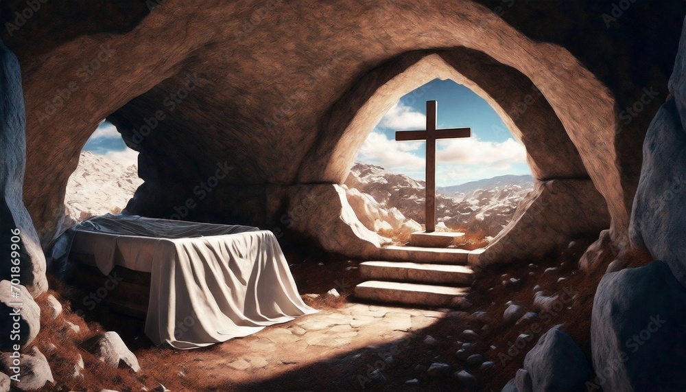 Depiction of Jesus Christ Ressurection on Easter - Tomb of Jesus Christ ...