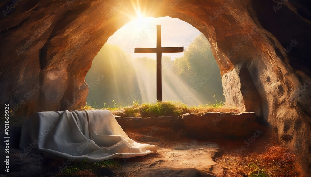Depiction of Jesus Christ Ressurection on Easter - Tomb of Jesus Christ ...