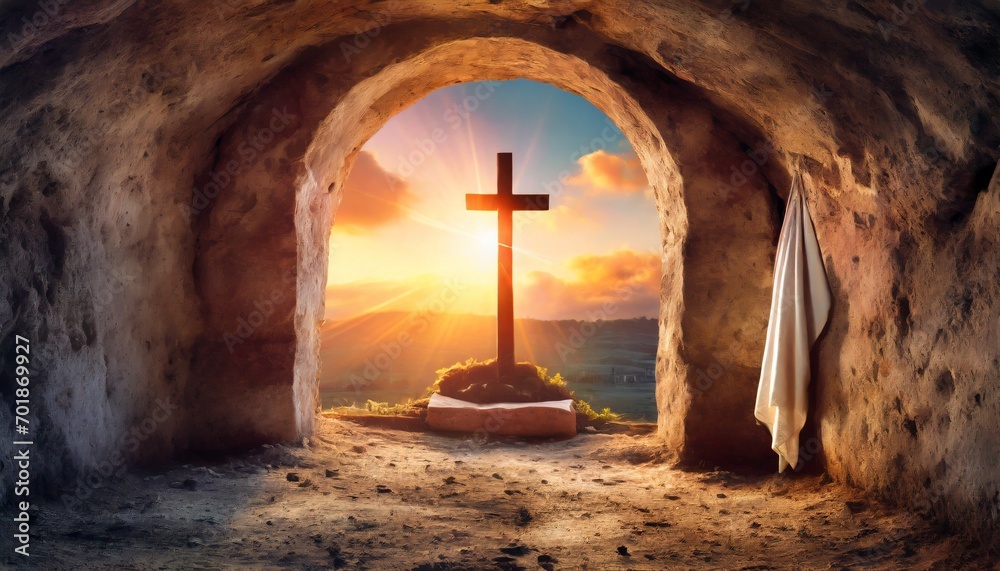 Depiction of Jesus Christ Ressurection on Easter - Tomb of Jesus Christ ...