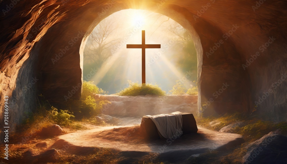 Depiction of Jesus Christ Ressurection on Easter - Tomb of Jesus Christ ...