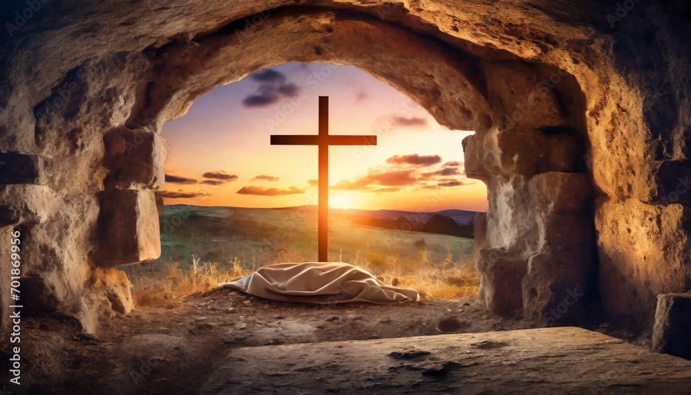 Depiction of Jesus Christ Ressurection on Easter - Tomb of Jesus Christ ...