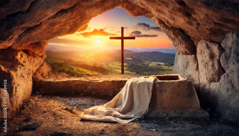 Depiction of Jesus Christ Ressurection on Easter - Tomb of Jesus Christ ...