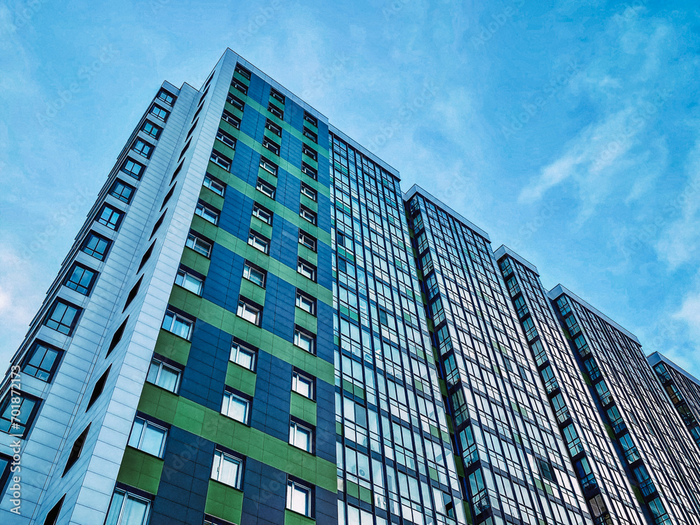 Modern multi-storey semi-circular house. Modern multi-storey house with ...