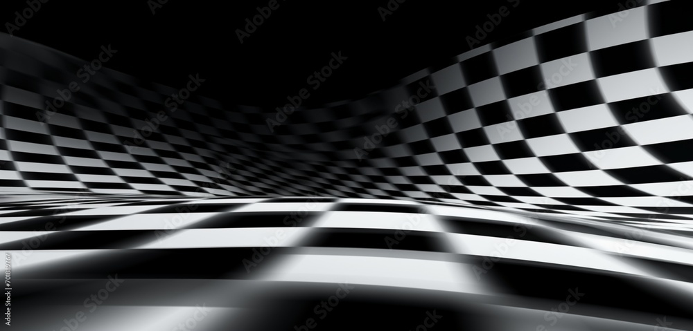 Abstract digital pixel design with a checkerboard pattern in black and ...