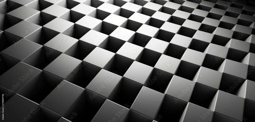 Abstract digital pixel design with a checkerboard pattern in black and ...