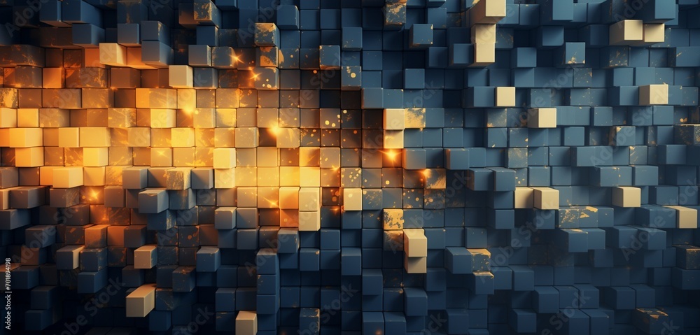 ภาพประกอบสต็อก Abstract digital pixel design in a honeycomb pattern in ...