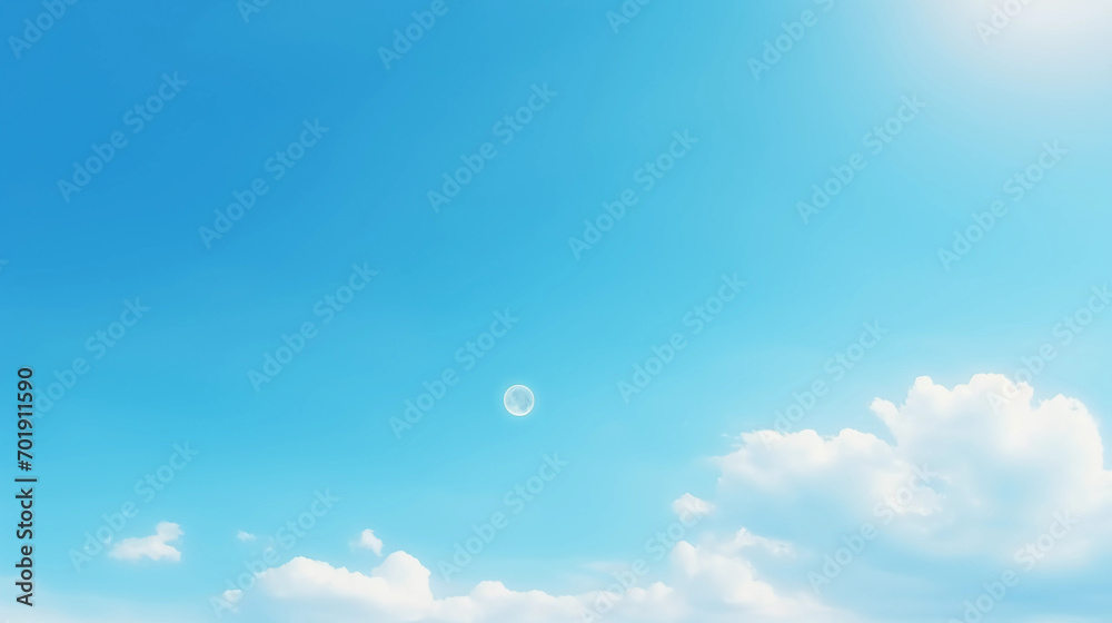 Simple sky gradient background, moon in the sky during the day, sunny ...