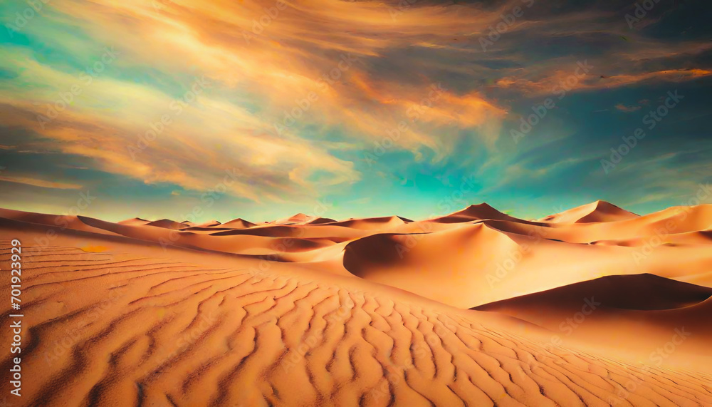 Abstract desert background with blue sky Landscape of desert and sky ...