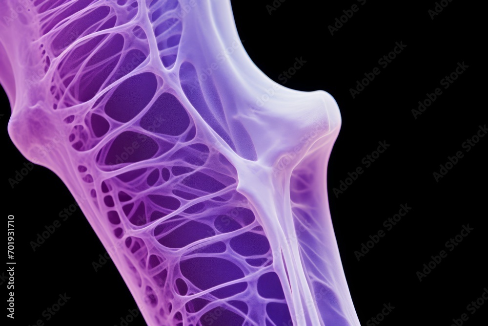Bone tissue human skeleton under microscope cells structure medical ...