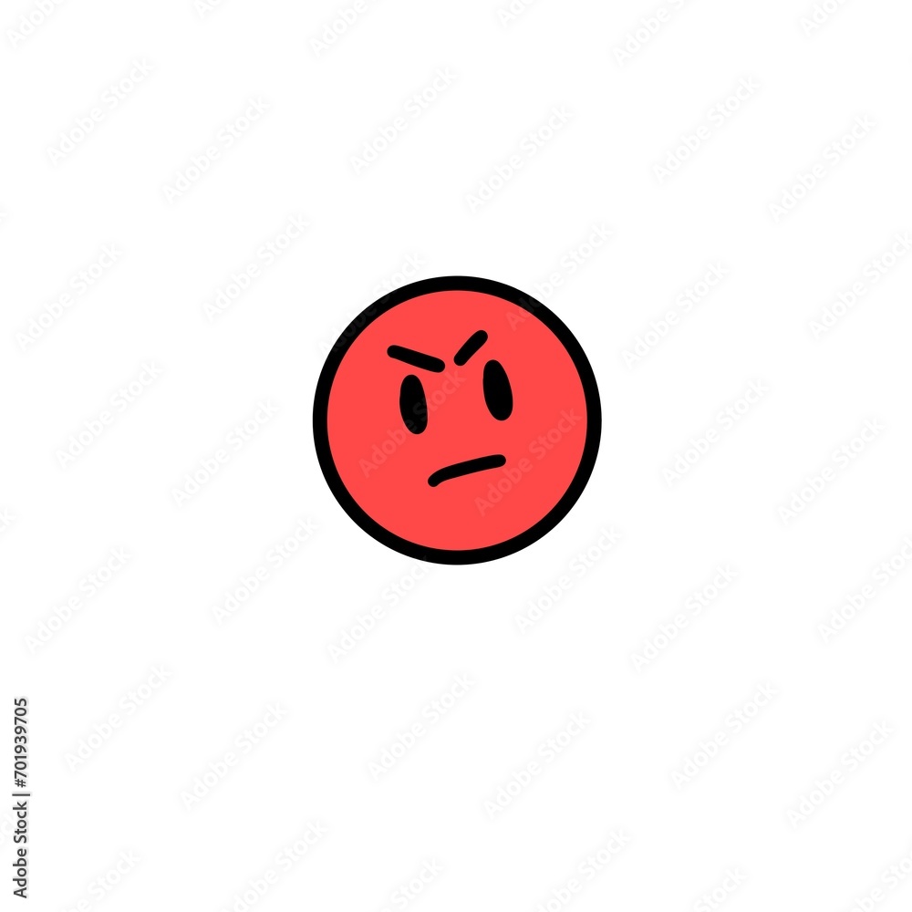 Angry face illustration red color cartoon character Stock Illustration ...