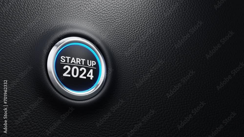 Vidéo Stock Start Up 2024 push button, Start Up 2024 modern car button ...