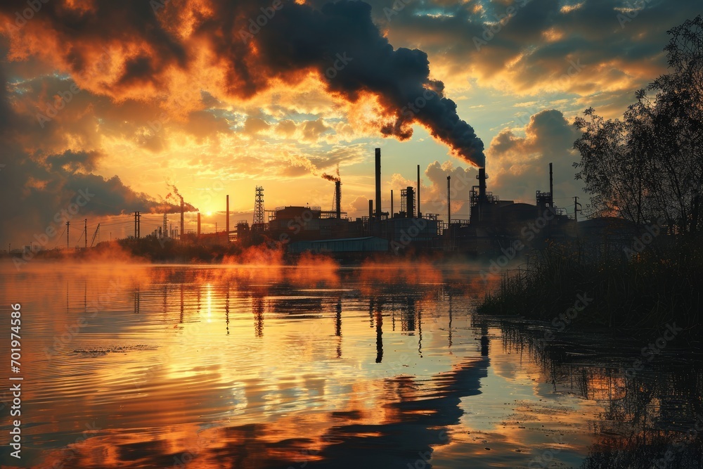 Ecological Crisis: A Scene of Environmental Destruction, featuring a ...