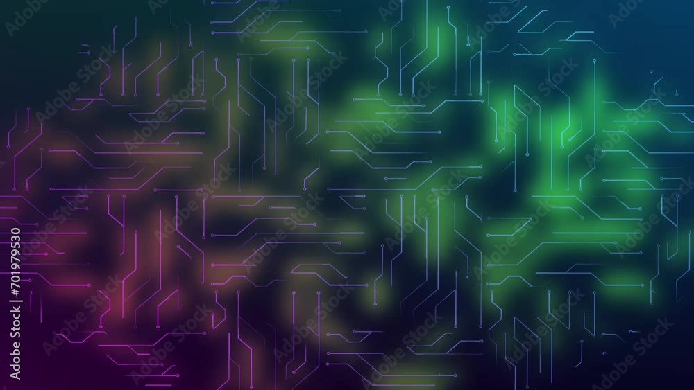 Digital circuit board animation. Futuristic technology motion graphic ...
