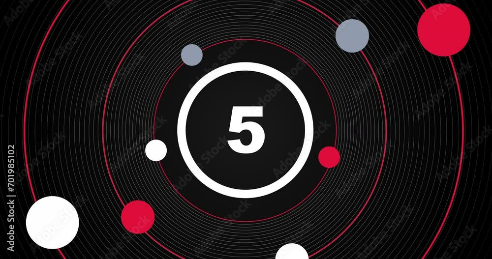 Countdown timer from 10 to 0 seconds in Realtime. Modern flat design of ...