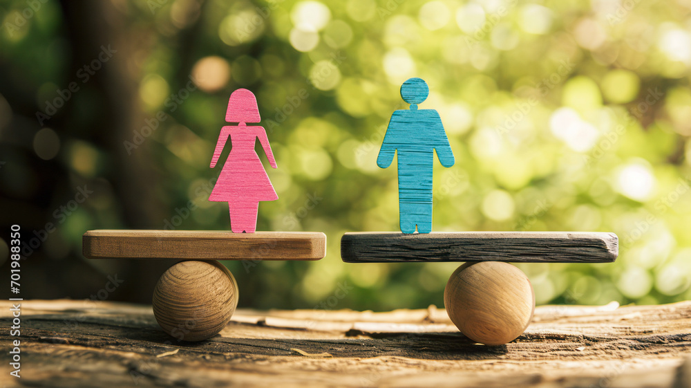 The blue symbol of masculinity and the pink symbol of femininity stand ...