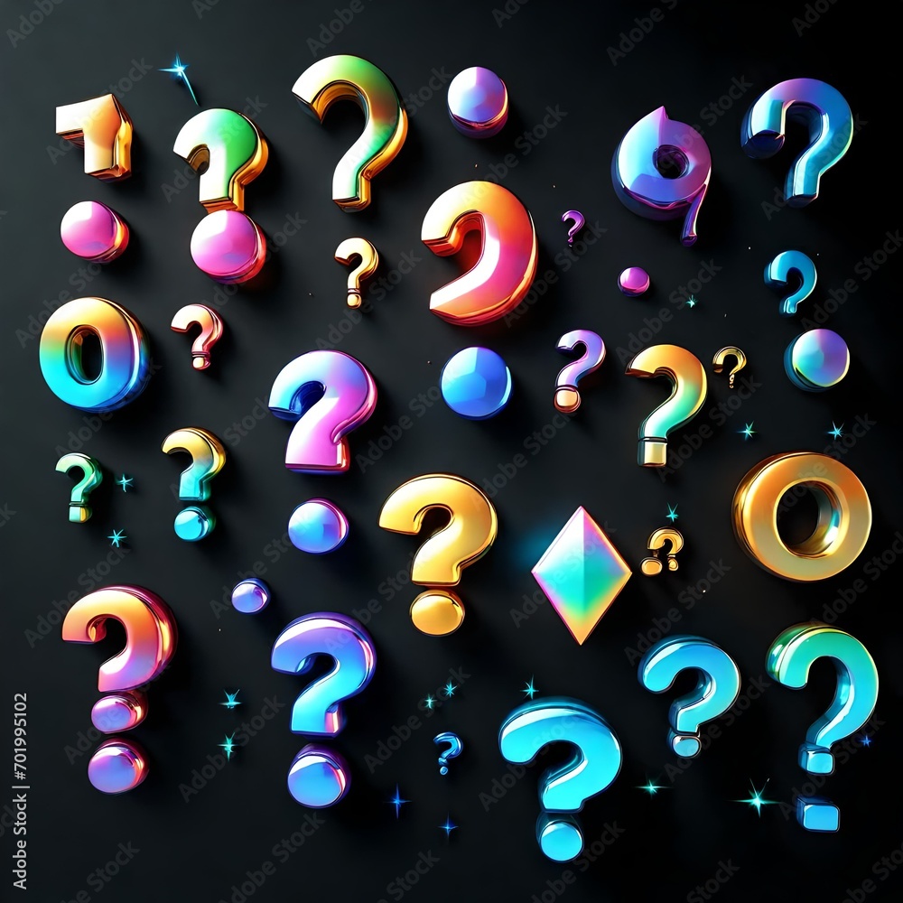 3D Trendy holographic symbols. Crystal glass element. Glossy iridescent ...