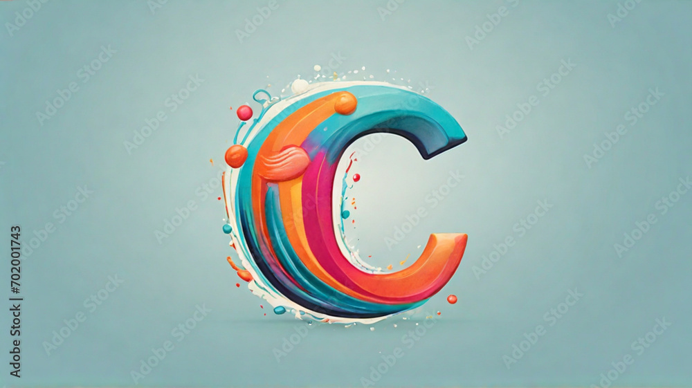 A playful and whimsical "c" letter logo with a hand-drawn feel ...