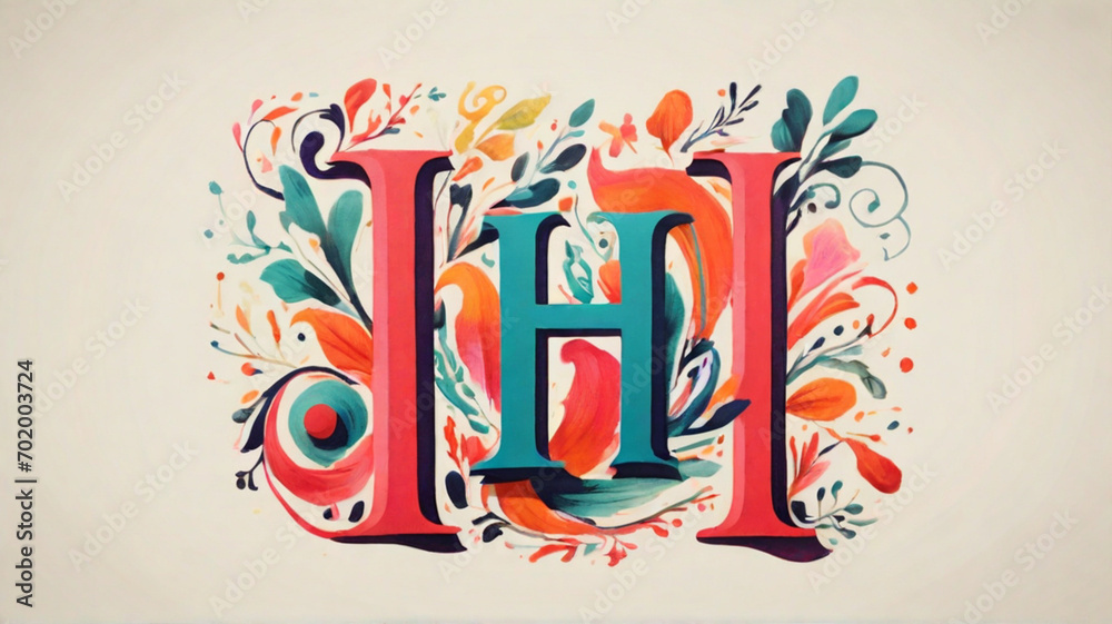 A playful and whimsical "H" letter logo with a hand-drawn feel ...