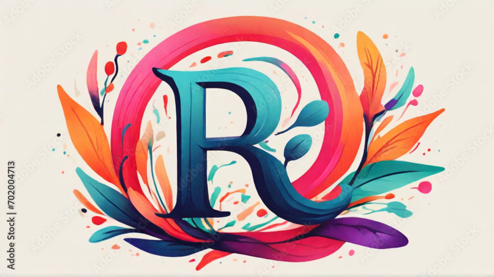 A playful and whimsical "R" letter logo with a hand-drawn feel ...