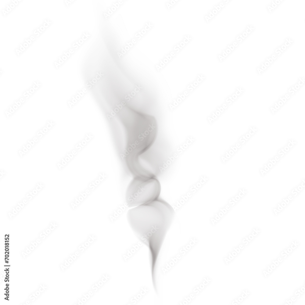 realistic transparent smoke or steam in white and gray colors, for use ...