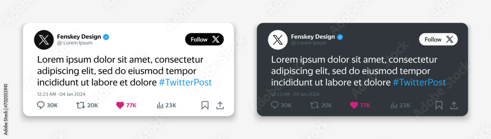 X - Twitter post mock-up. Tweet frame template for news events with ...