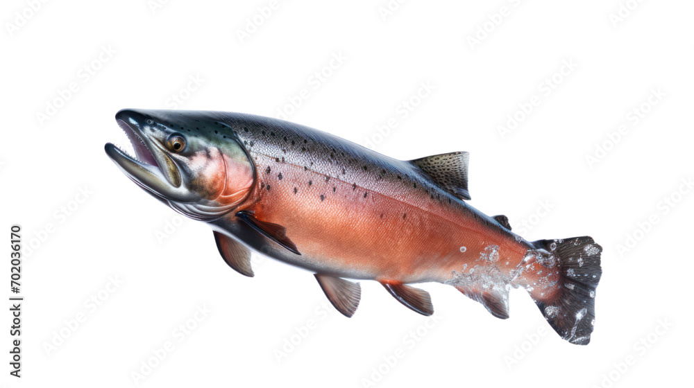 Atlantic salmon jumping Isolated on transparent background. PNG file ...