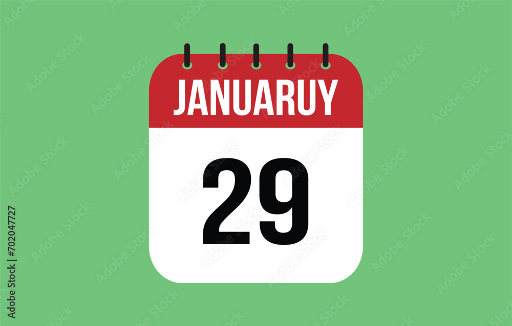 29 january calendar icon. Calendar template for the days of january ...