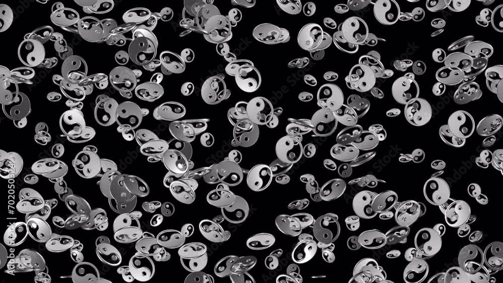 Yin Yang Zen Symbol LOOP TILE Swirl with alpha. This 3d animation with ...