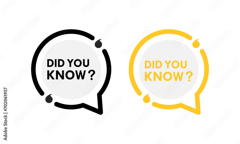 Did you know design logo template illustration Stock Vector | Adobe Stock