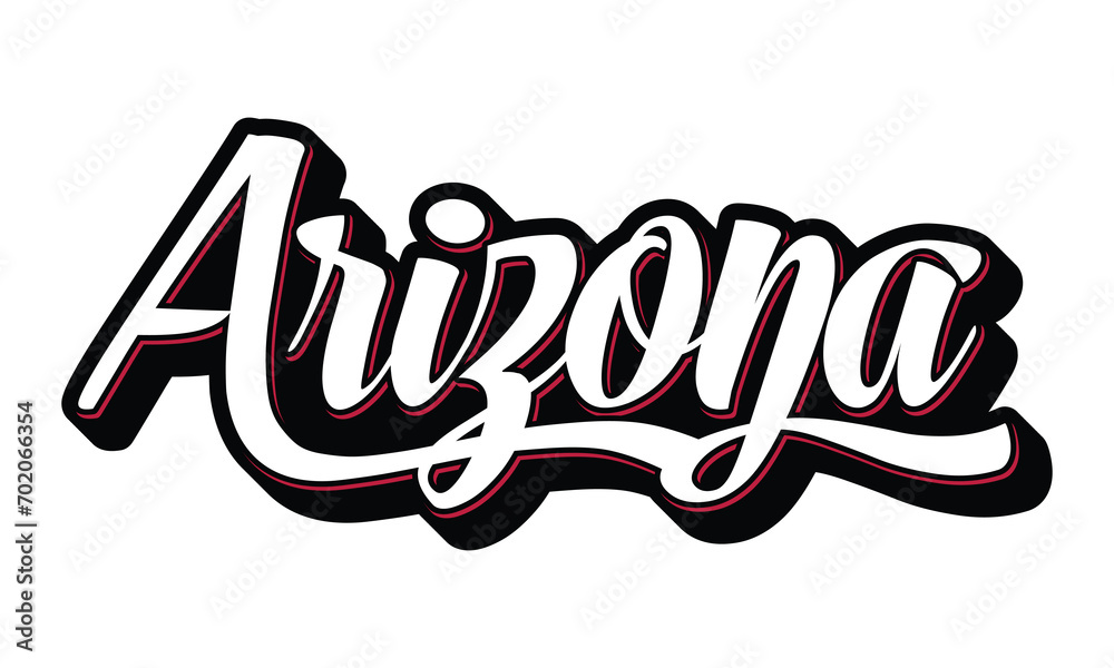 Arizona hand lettering design calligraphy vector, Arizona text vector ...