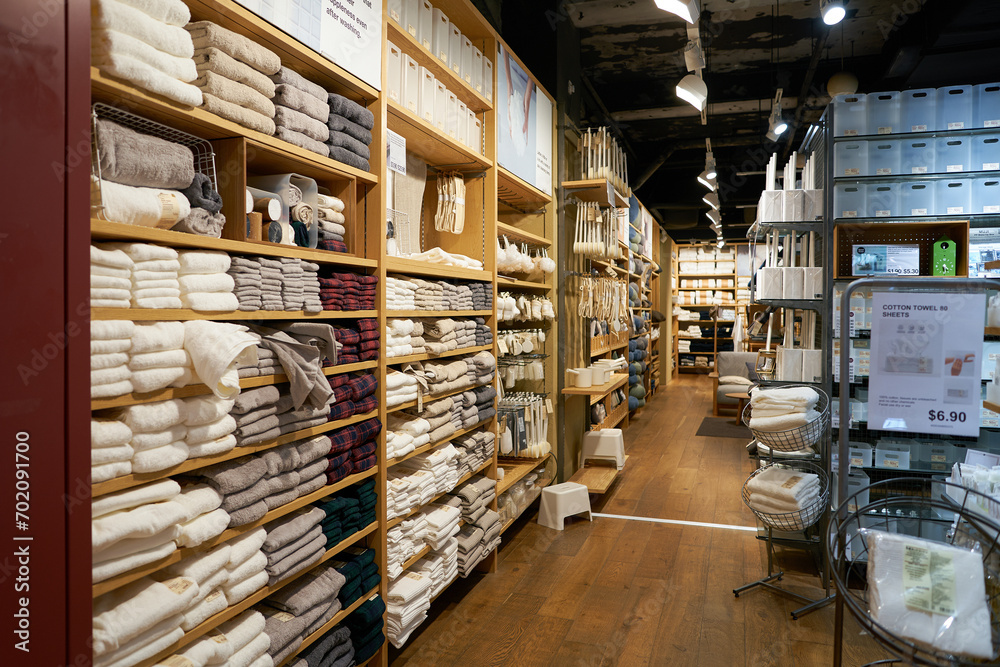 SINGAPORE - NOVEMBER 06, 2023: interior shot of Muji store in Singapore ...