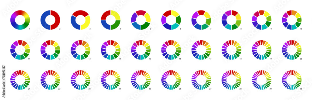 Infographic chart with pie and donut graph in a circular format, vector ...