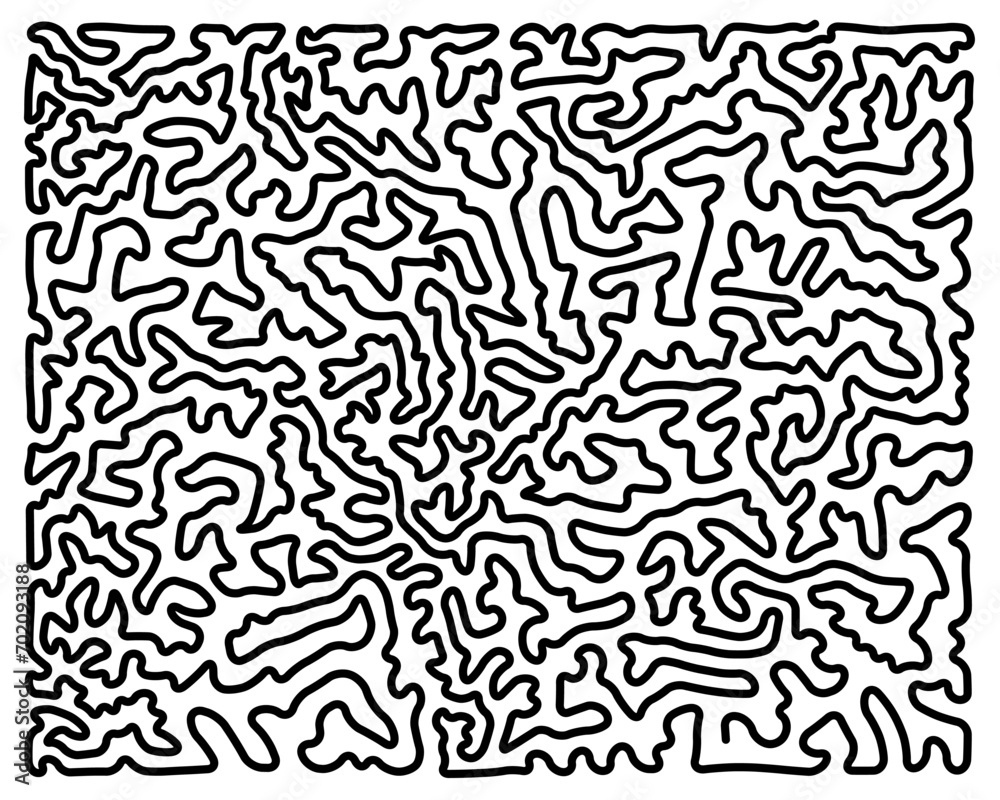Continuous line abstract squiggle pattern. Created using the Traveling ...