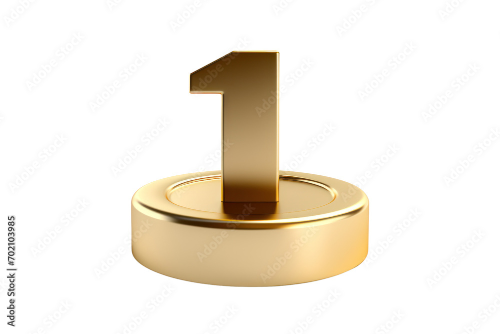 Lucky number 1, auspicious number, top 1 isolated on transparent ...