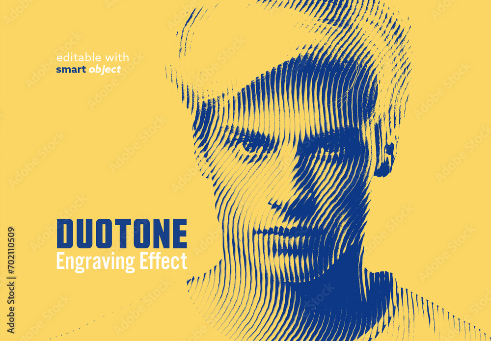 Engraving Duotone Effect Stock Template | Adobe Stock