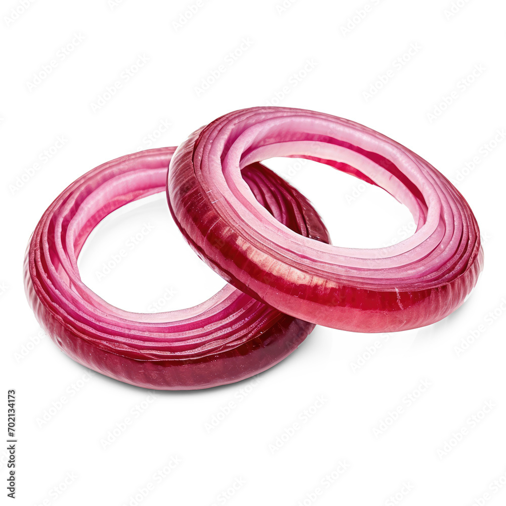 Red onion rings isolated on transparent on isolate transparency ...