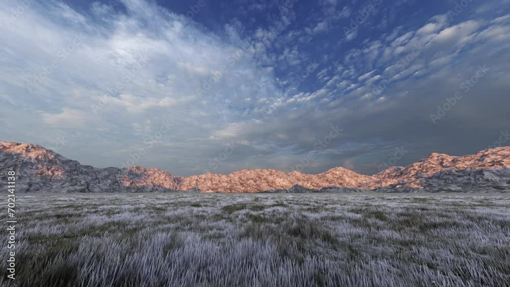 Sunset ranch nature background. HQ loop 3d animation. HQ looped ...
