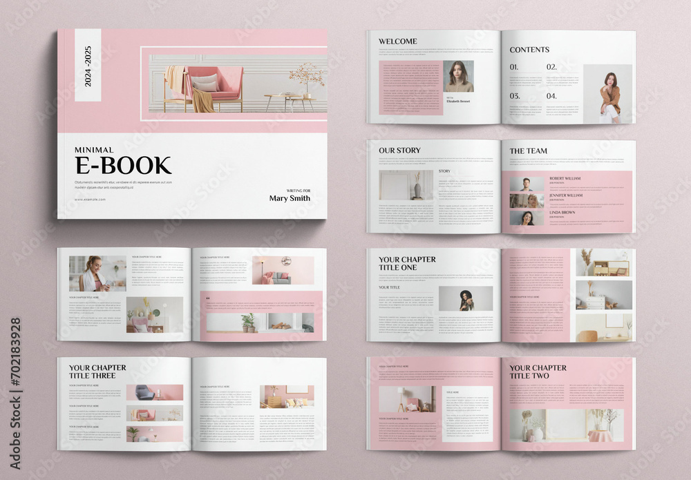 Ebook Layout Design Template Landscape Stock Template | Adobe Stock