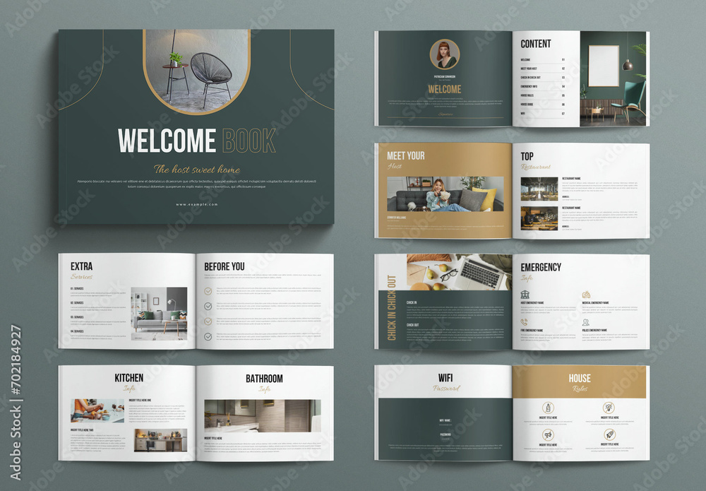 Welcome Book Template Design Layout Landscape Stock Template | Adobe Stock