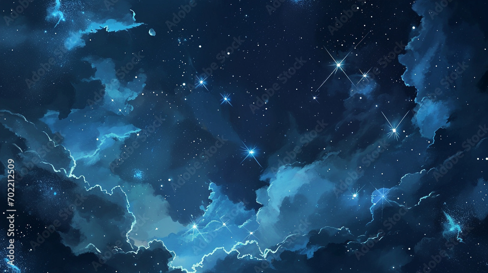 star vector dark blue space background with constellations and clouds ...
